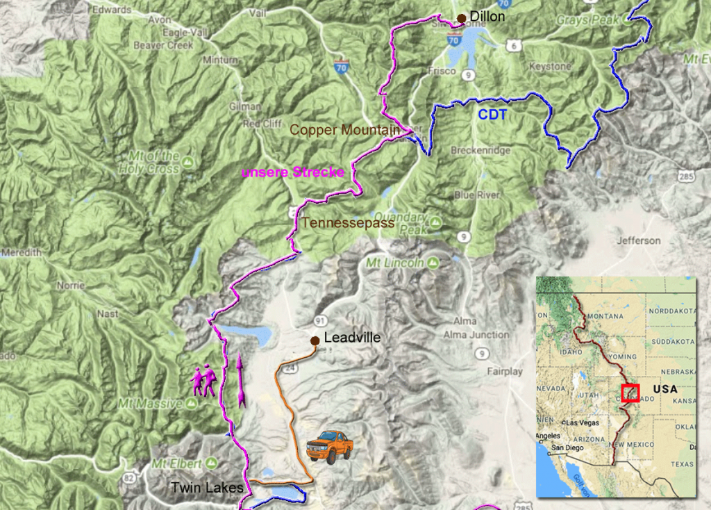 Etappe Leadville - Dillon auf dem Continental Divide Trail (USA)